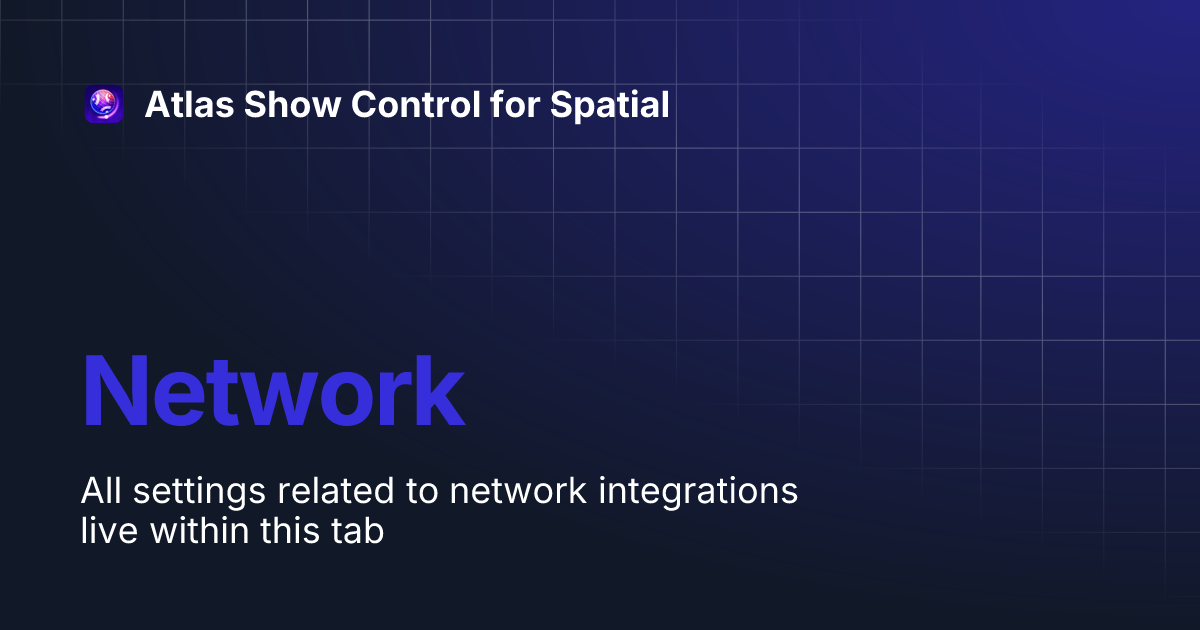 Network | Atlas Show Control for Spatial